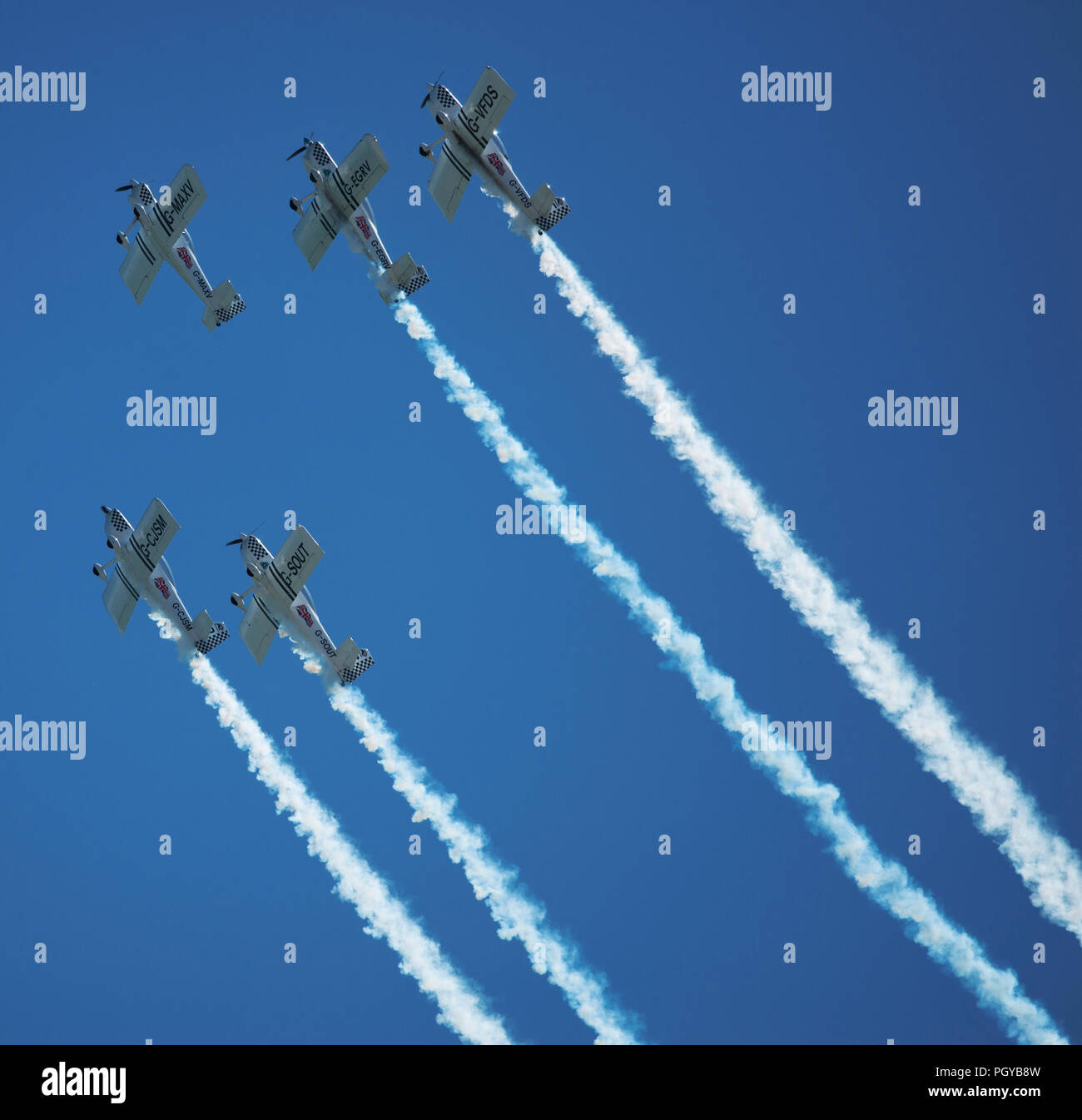 Raven Display Team Van RV-4 aircraft performing at the 2017 Eastbourne ...