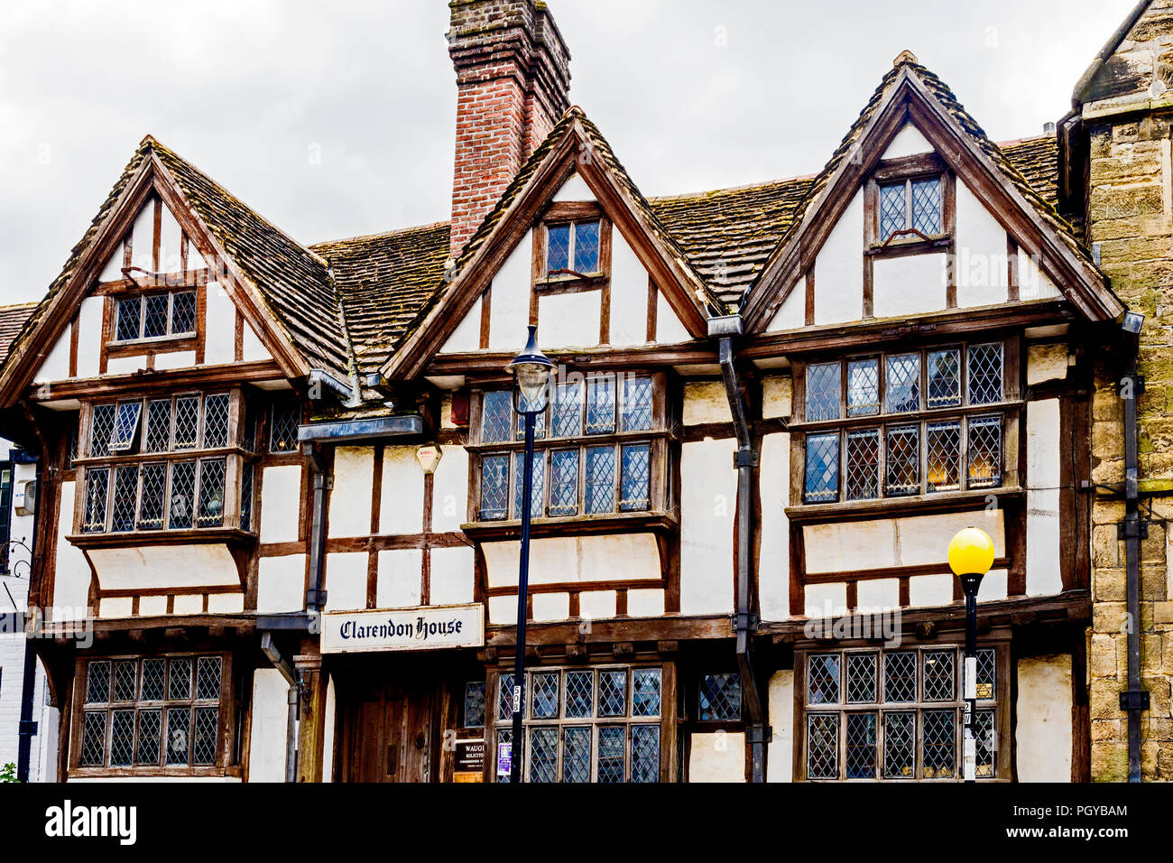 East Grinstead (Sussex, England): Clarendon House in Tudor Style Stock ...
