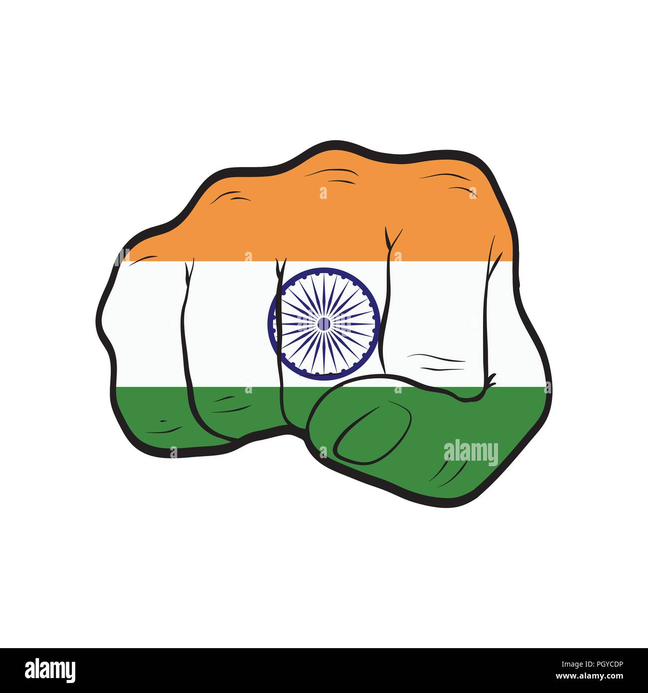 Indian flag on hand Cut Out Stock Images & Pictures - Alamy