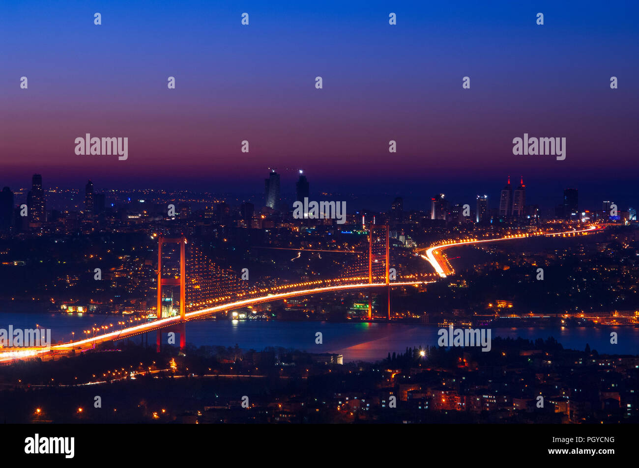 Istanbul Bosphorus bridge and Bosphorus view Stock Photo - Alamy