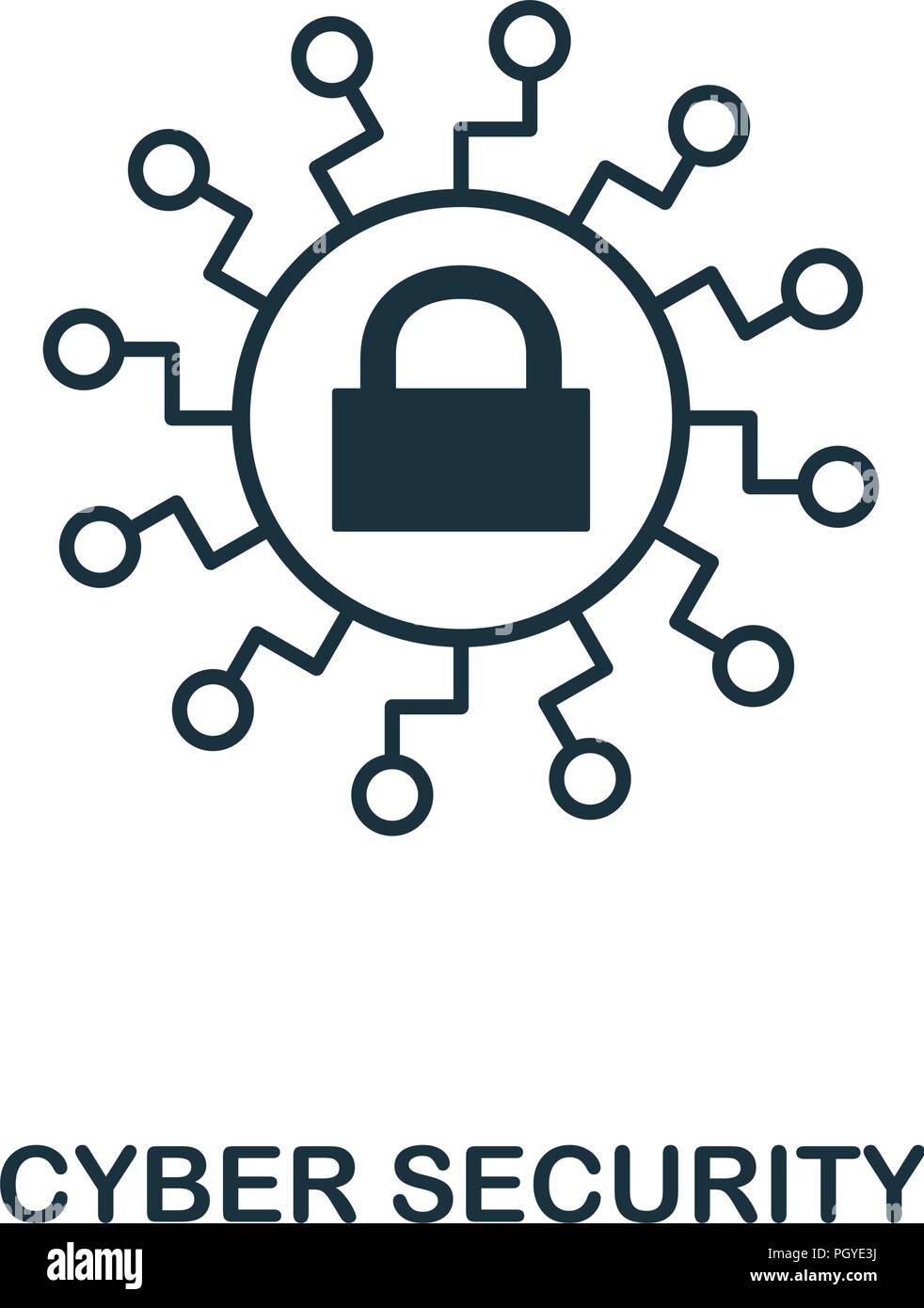 Cyber Security Icon Monochrome Style Design From Internet Security