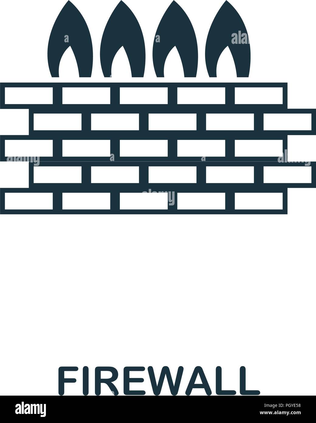Firewall Icon Monochrome Style Design From Internet Security Collection Ui Pixel Perfect