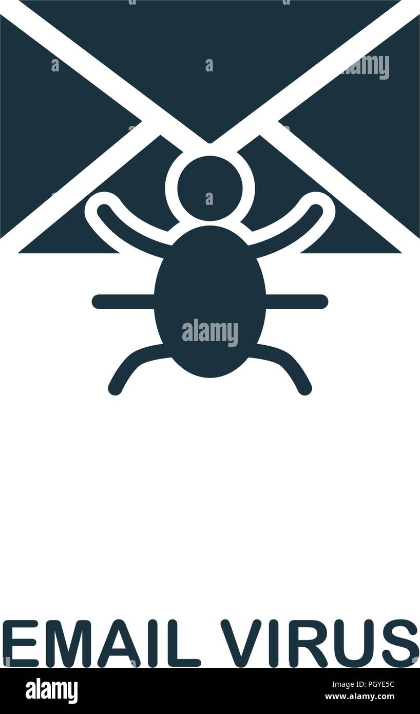 Email Virus icon. Monochrome style design from internet security ...