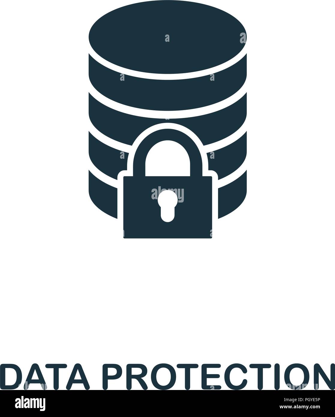 Data Protection Icon Monochrome Style Design From Internet Security Collection Ui Pixel