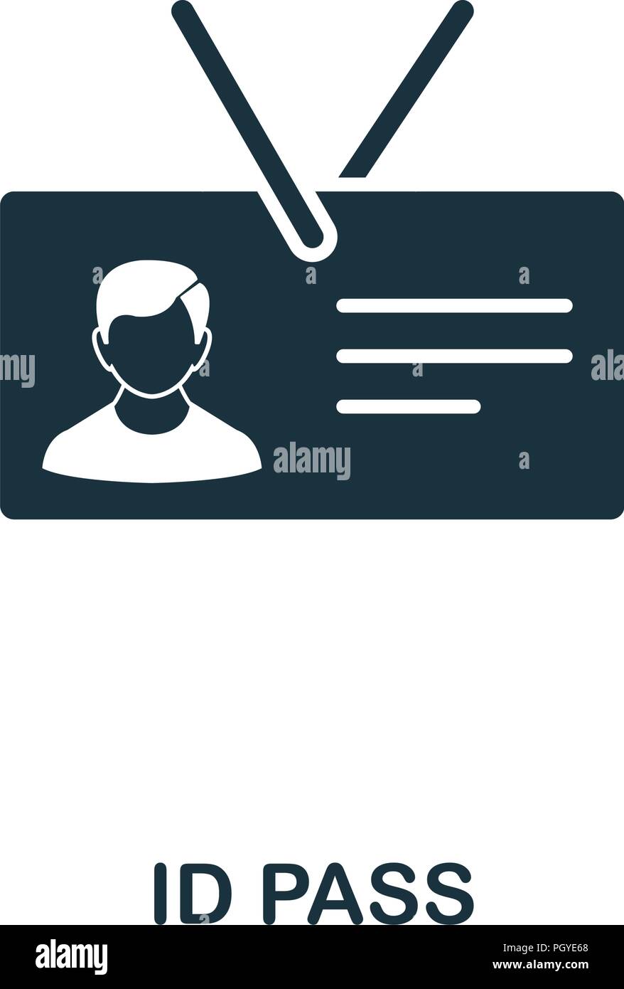 Id Pass icon. Monochrome style design from internet security collection ...