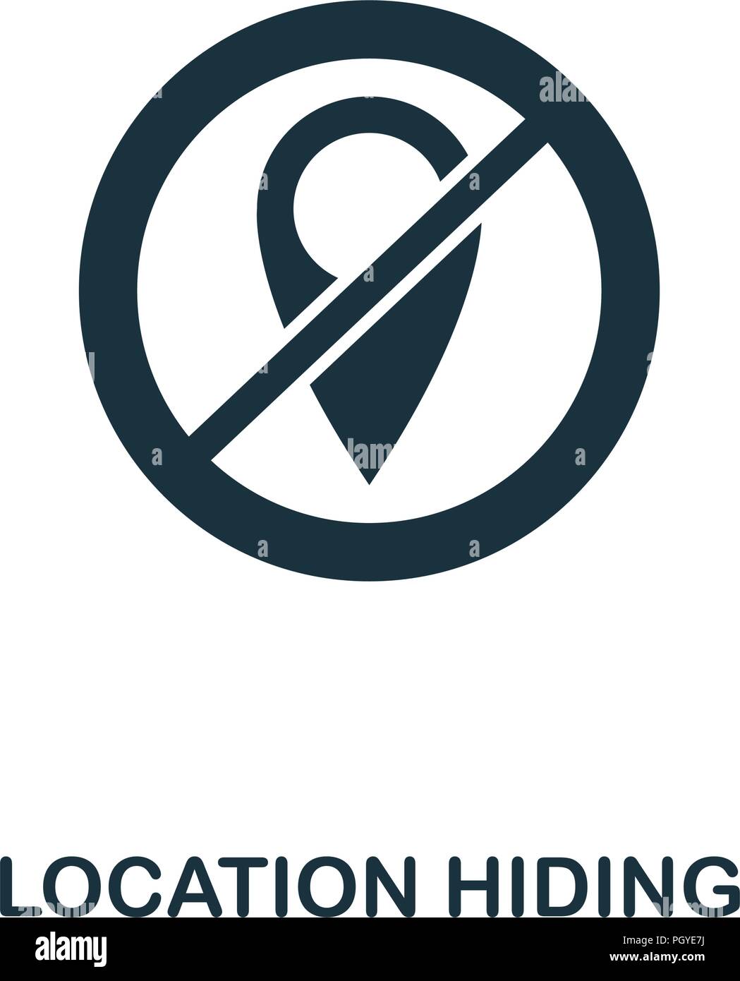 Location Hiding icon. Monochrome style design from internet security ...