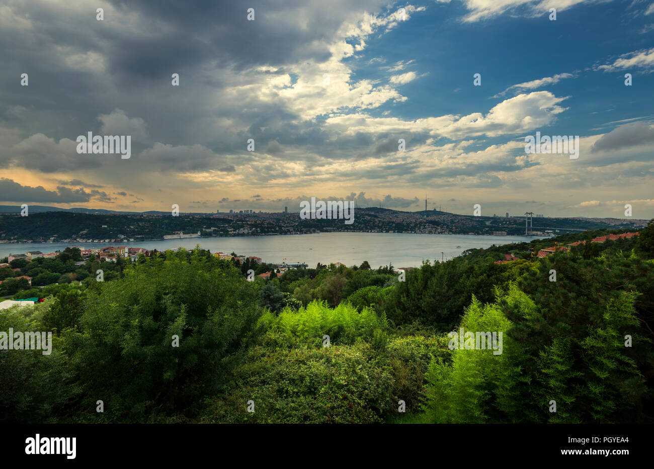 Istanbul Bosphorus bridge and Bosphorus view Stock Photo - Alamy
