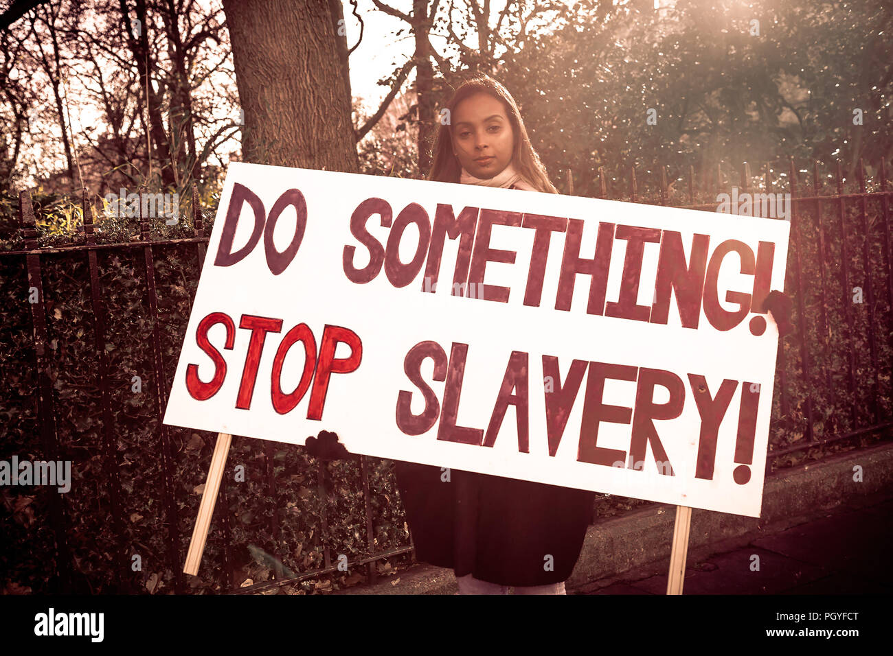 March and protest for Anti Slavery in Lybia, taken place in London ...