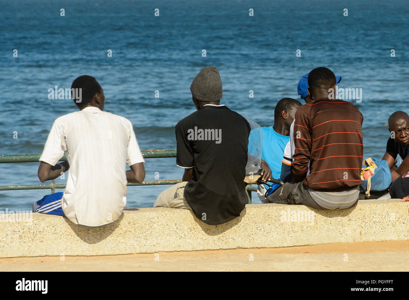 DAKAR, SENEGAL - APR 23, 2017: Unidentified Senegalese boys hang out on ...