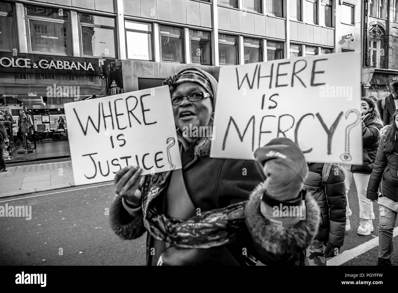 March and protest for Anti Slavery in Lybia, taken place in London ...