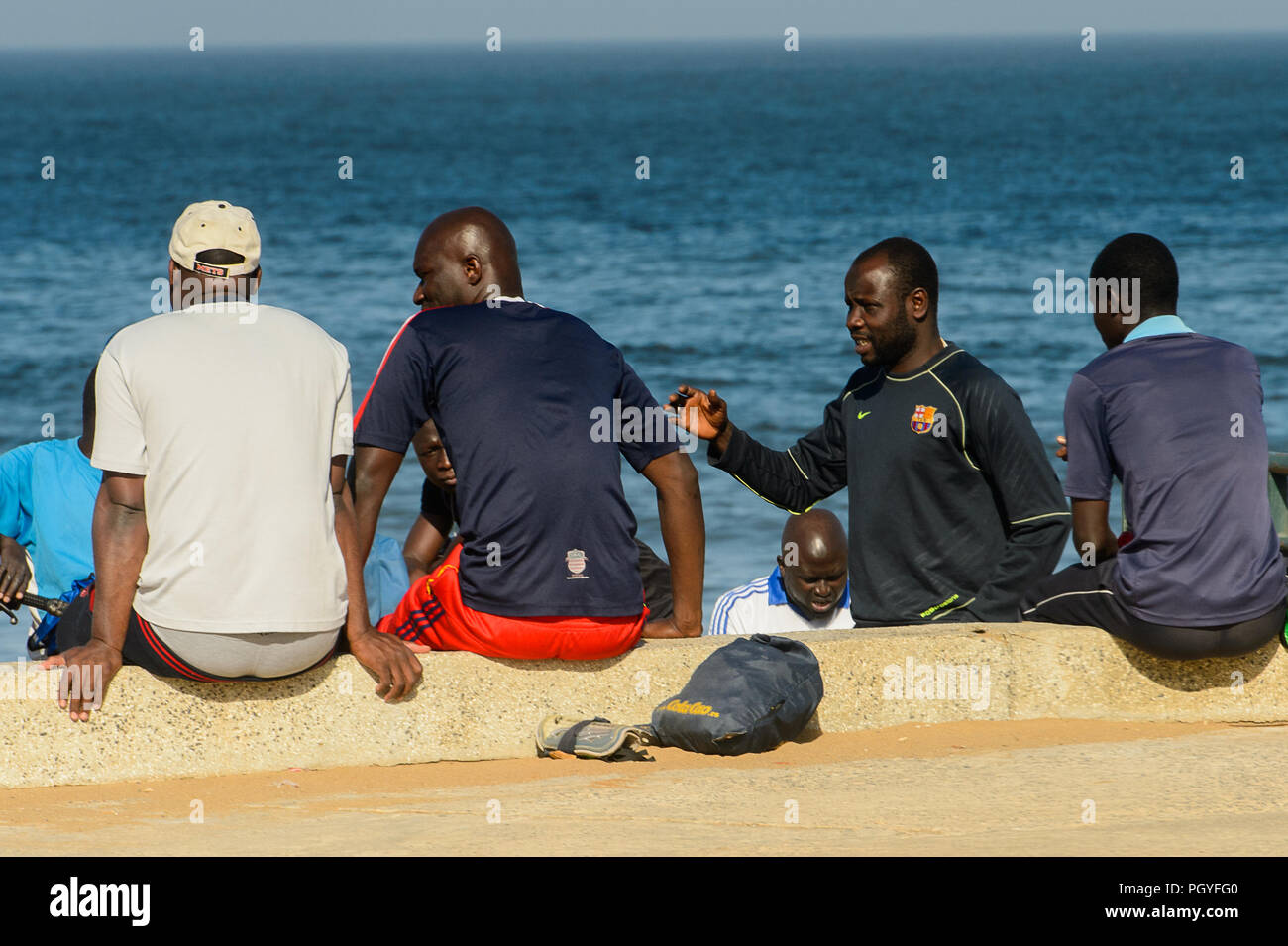 DAKAR, SENEGAL - APR 23, 2017: Unidentified Senegalese boys hang out on ...