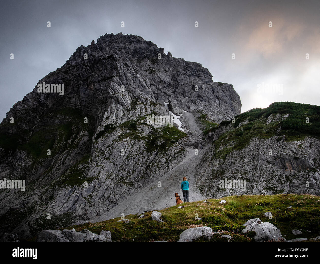 Hiking through the Alps Stock Photo - Alamy