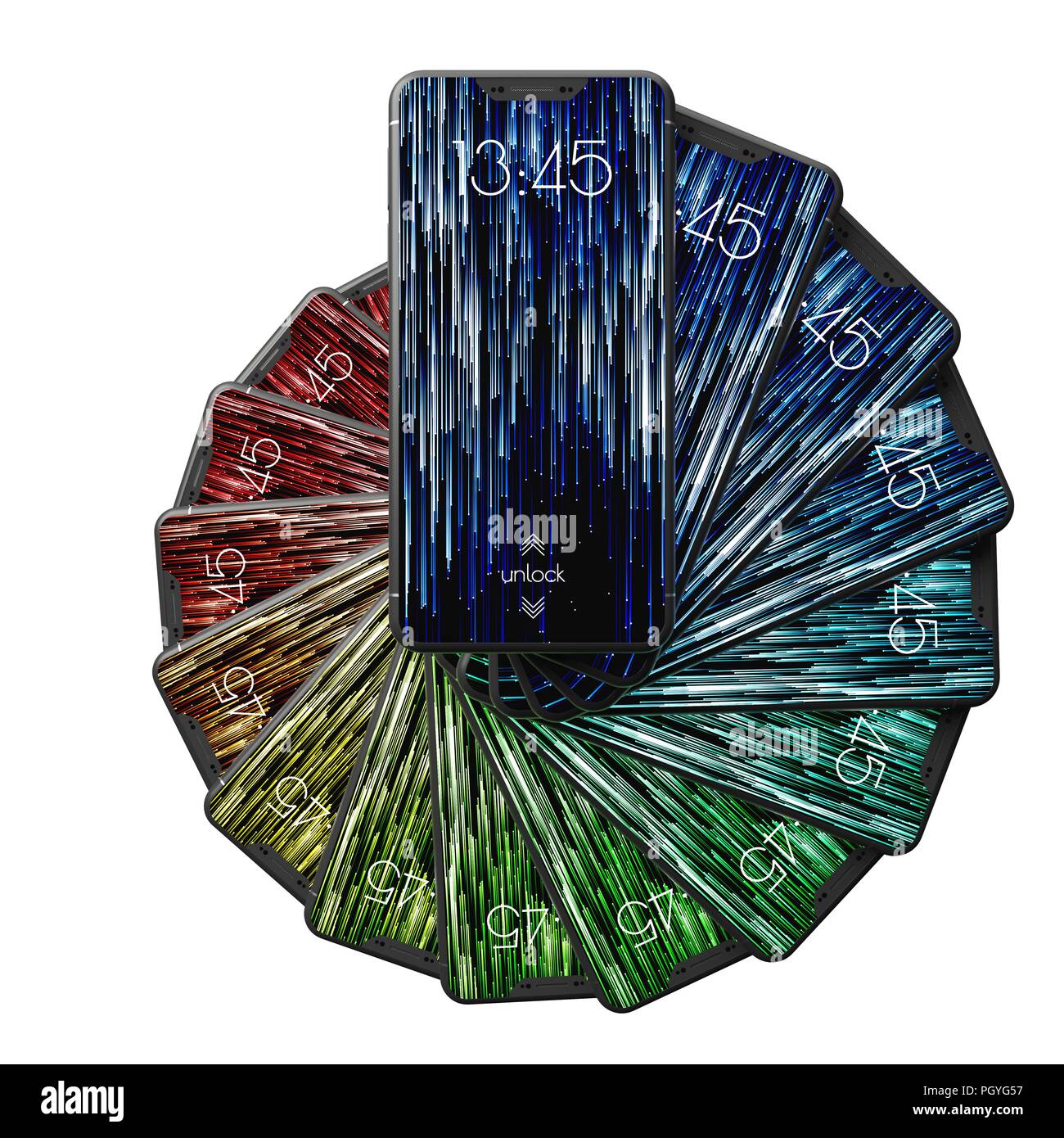 modern design of smartphone. 3d illustration of brandless phone design ...