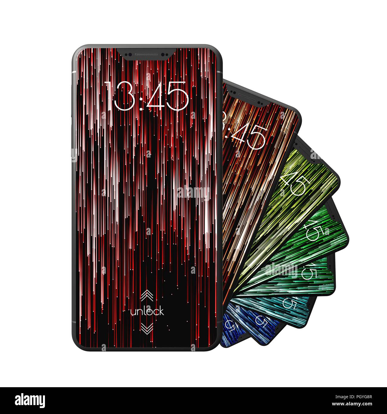 modern design of smartphone. 3d illustration of brandless phone design ...