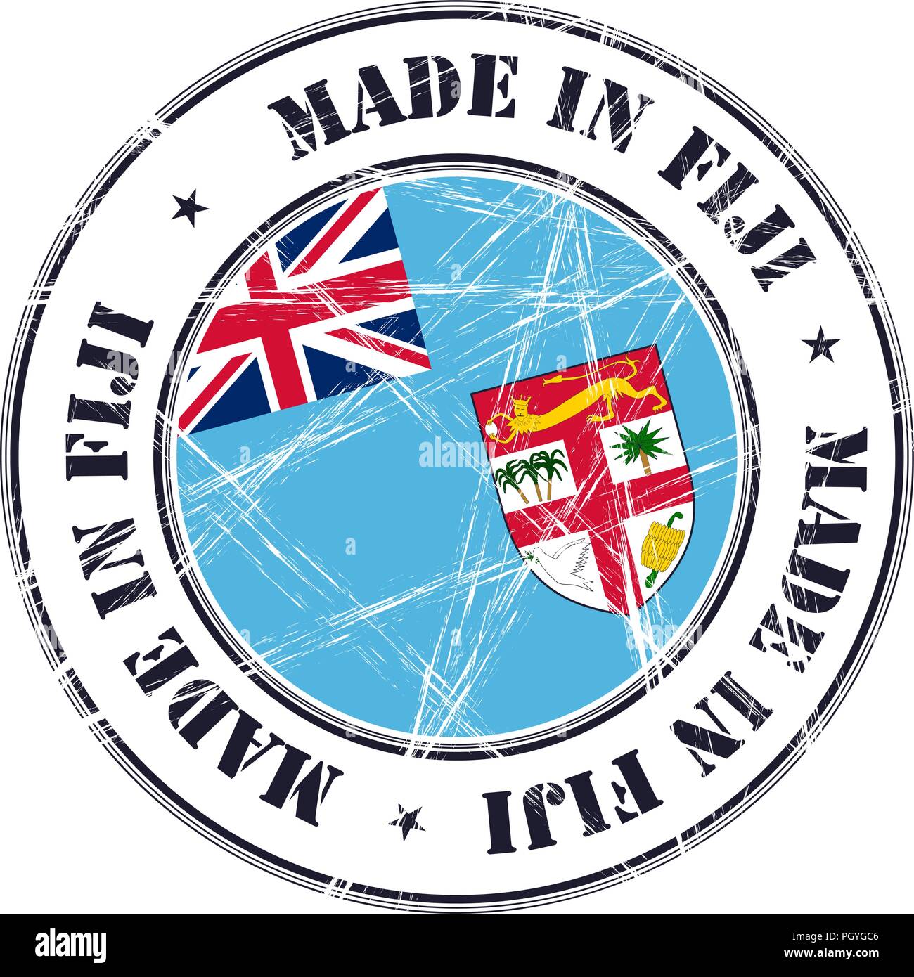 Made in Fiji grunge rubber stamp with flag Stock Vector Image & Art - Alamy