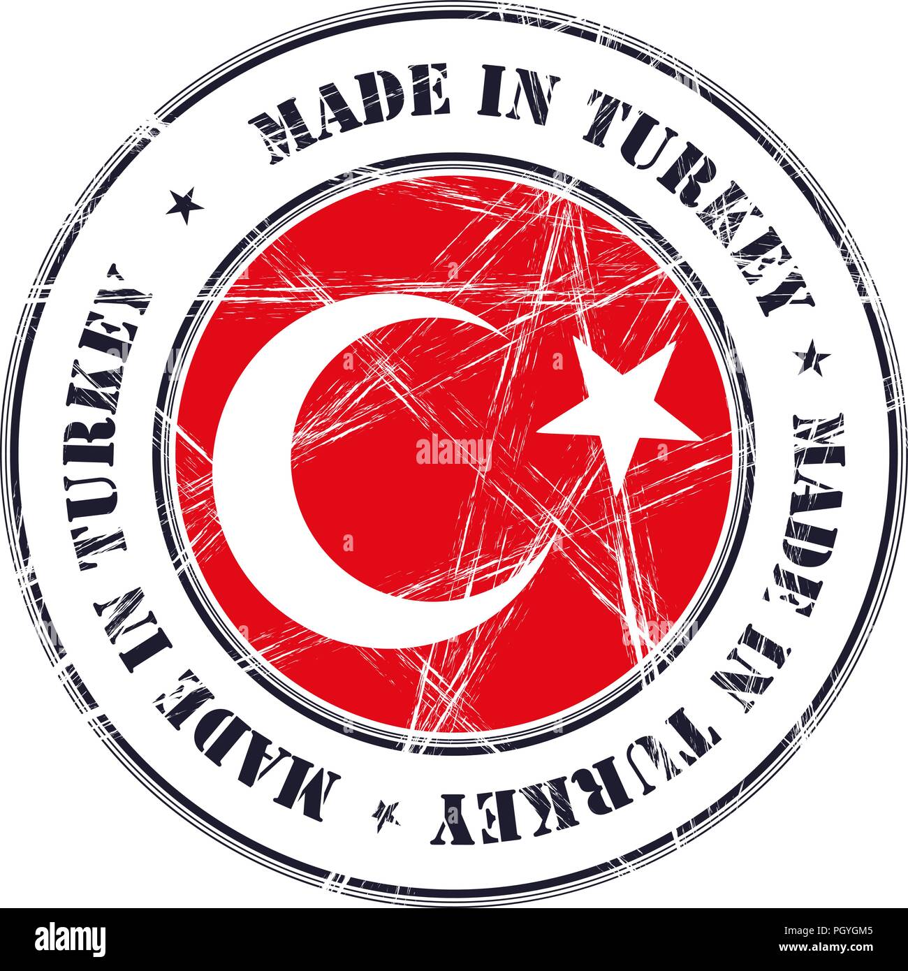 Made in Turkey grunge rubber stamp with flag Stock Vector Image & Art ...