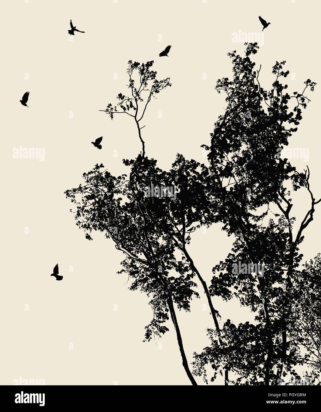 Birds in flight retro Stock Vector Images - Alamy