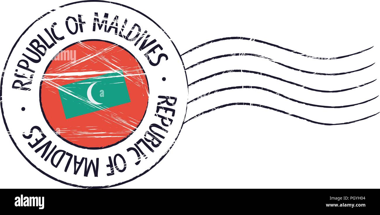Maldives grunge postal stamp and flag on white background Stock Vector Image & Art - Alamy