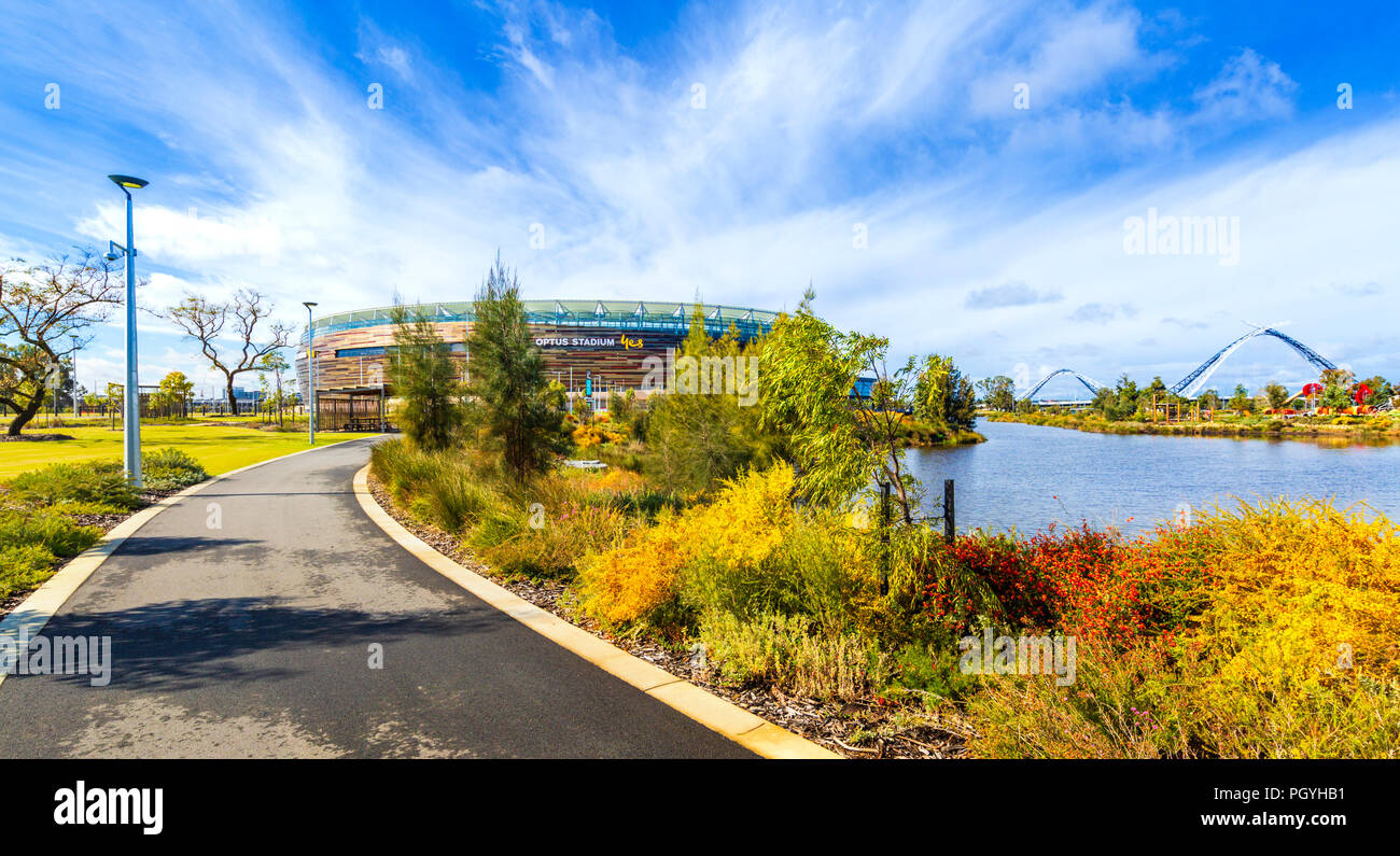 Optus Stadium and Stadium Park. Perth, Australia Stock Photo - Alamy