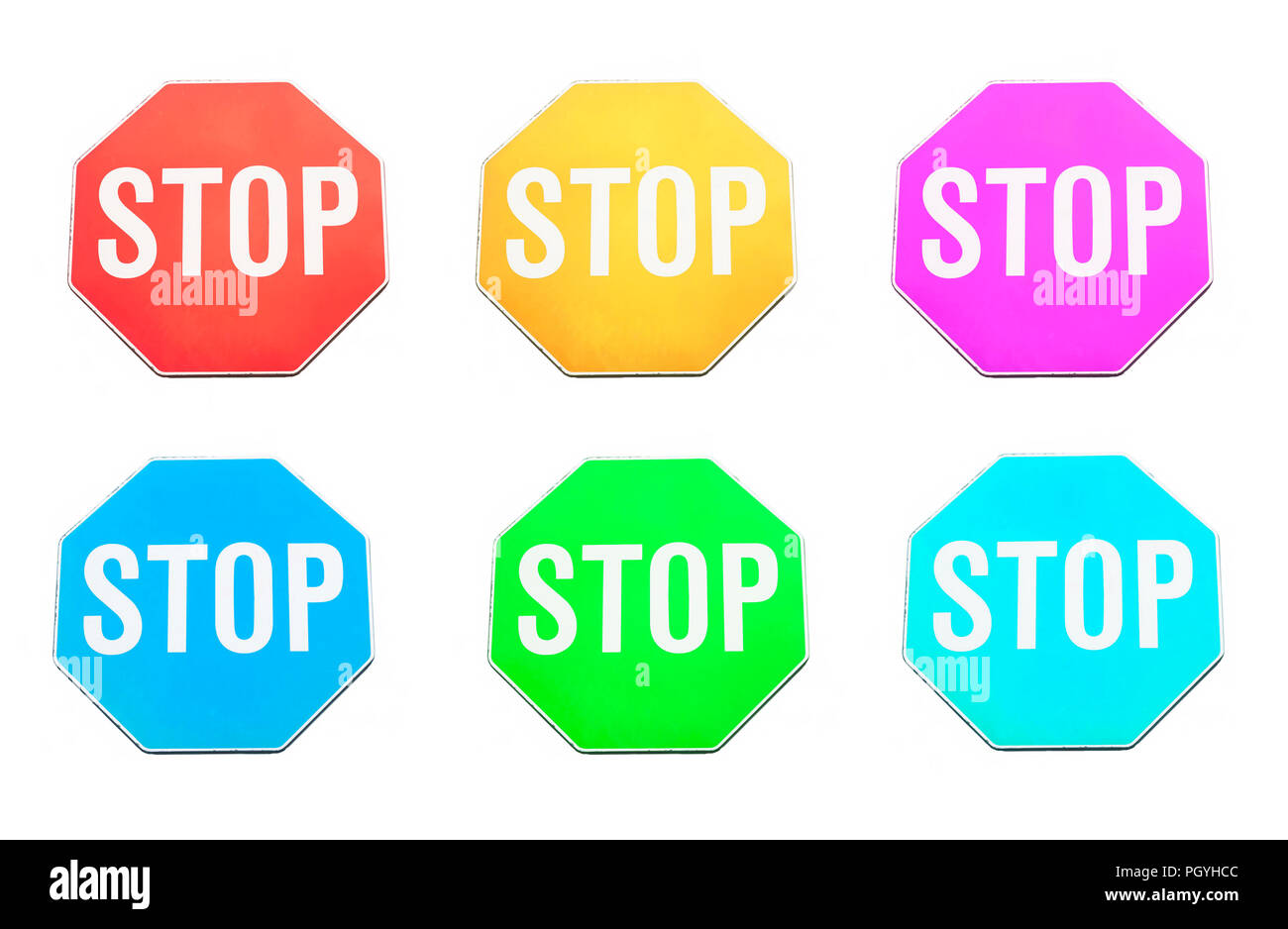 set of Stop danger sign isolated on white background Stock Photo - Alamy