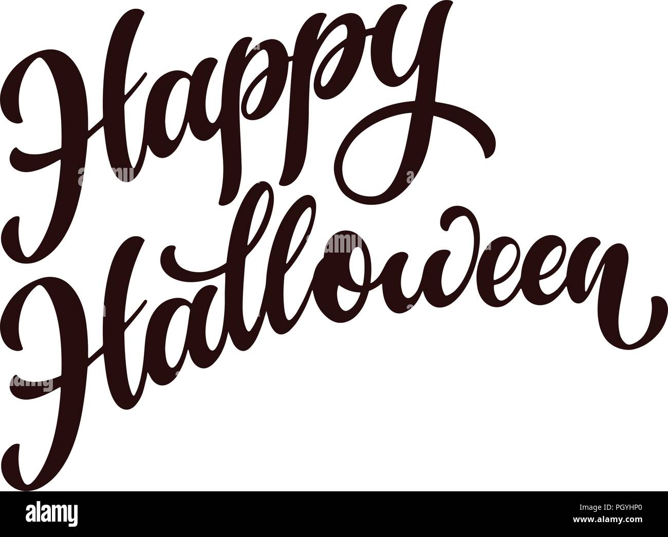 Happy Halloween hand written text. Design for print, poster, invitation ...