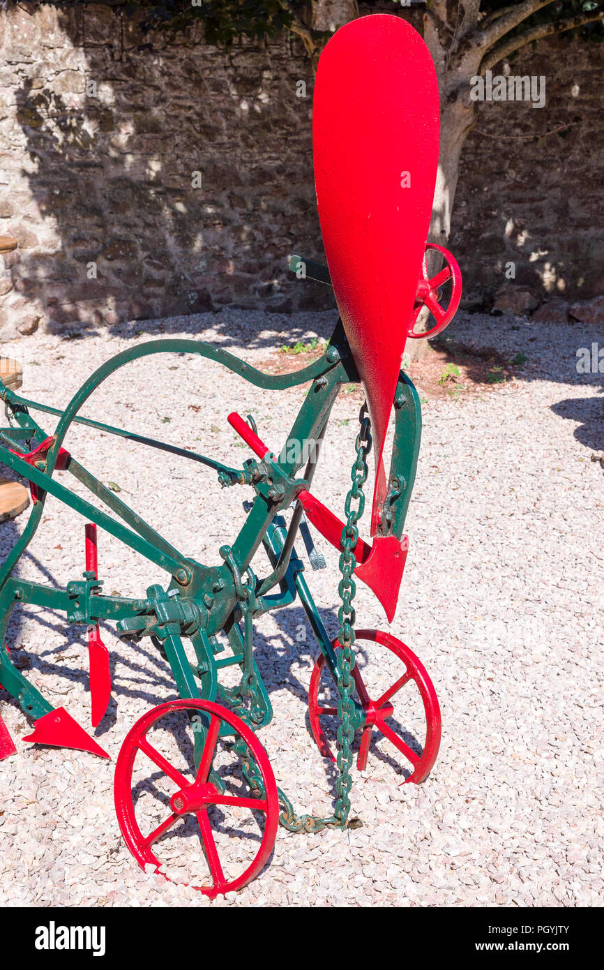 An old Balance Plough restored and on on display in a Devon village UK ...