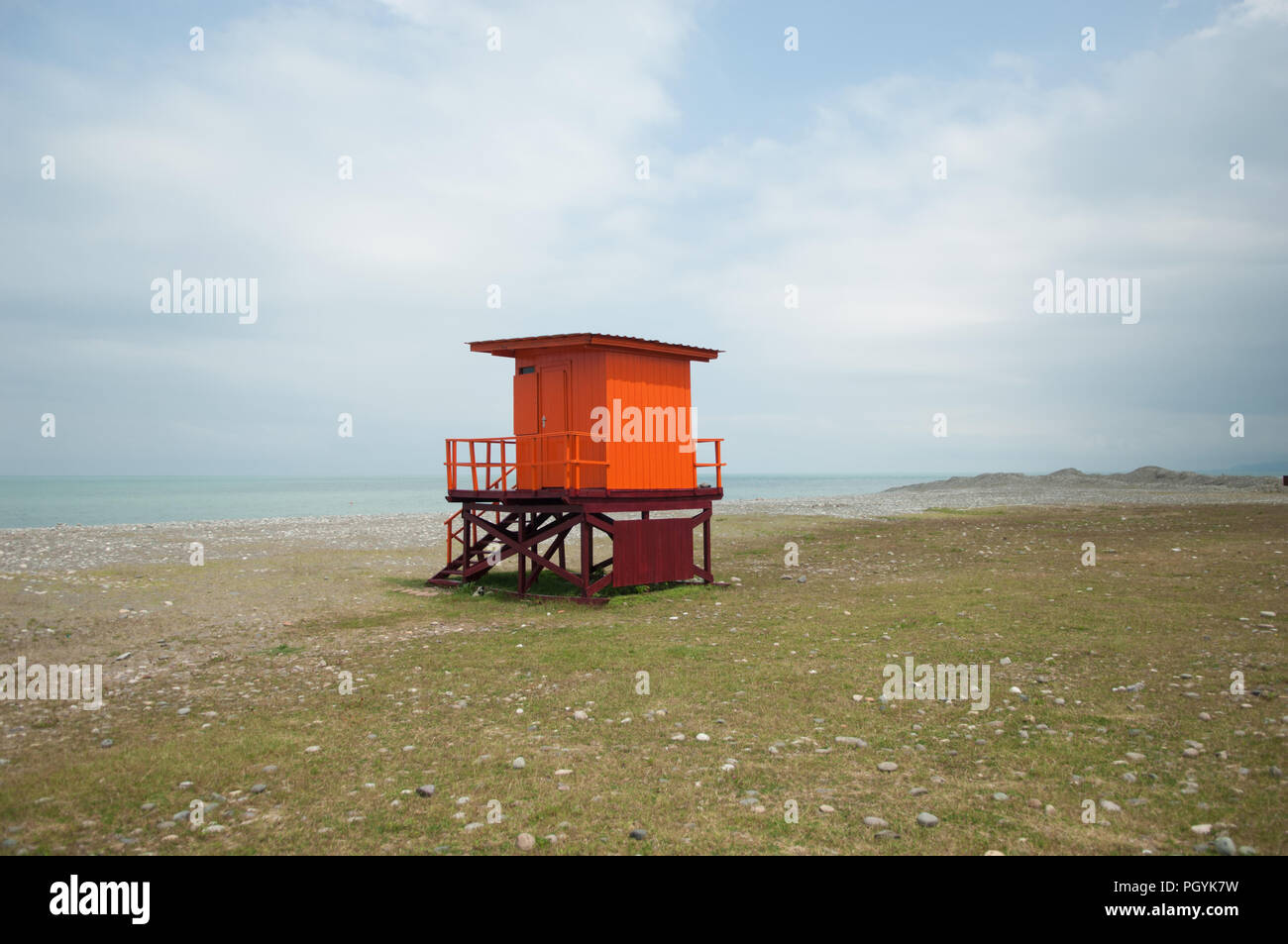 A red Lifeguard Post, Batumi Stock Photo - Alamy