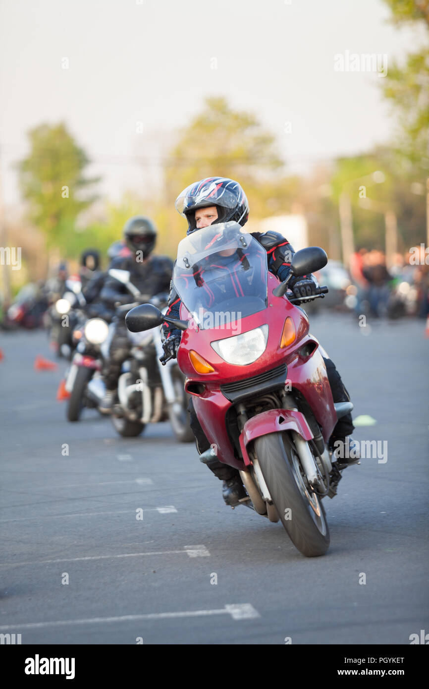 Learner motorbike rider hi-res stock photography and images - Alamy