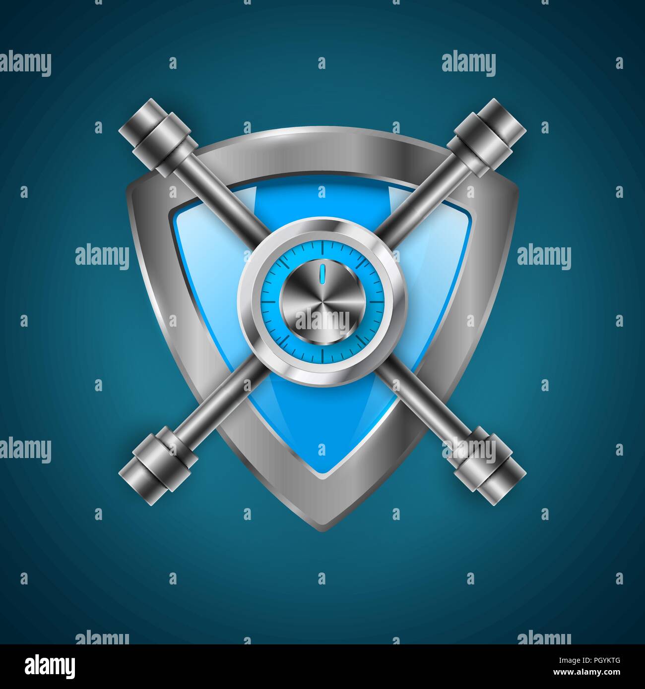 Security, guard, shield - 3d realistic icon Stock Vector Image & Art ...