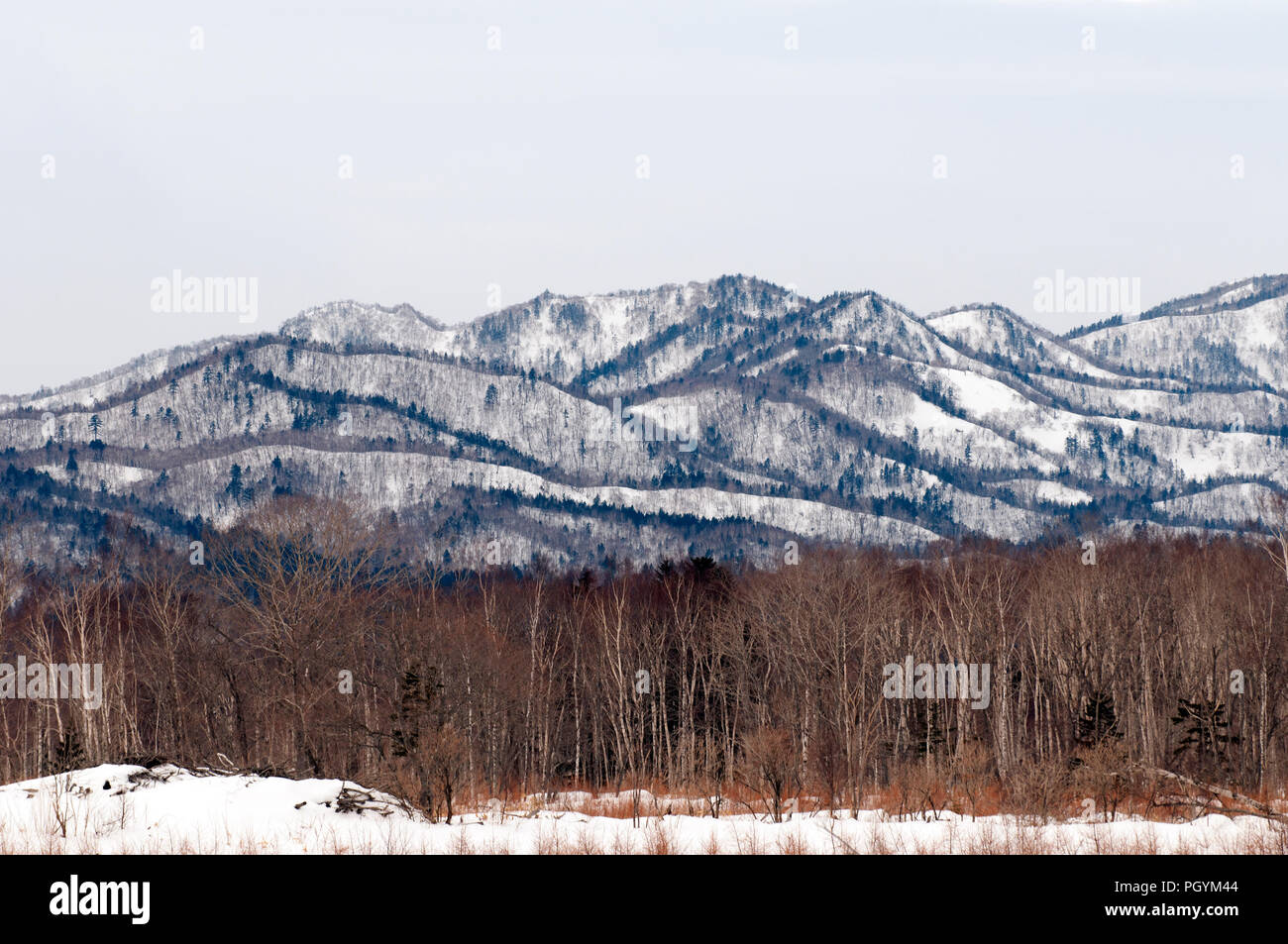 Japan, Hokkaido, Rausu, Mountains in winter Stock Photo - Alamy