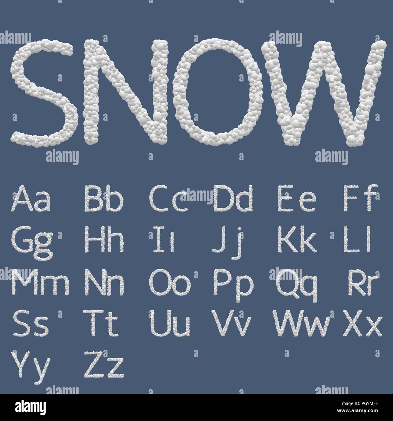 Snow alphabet letters. New Year and Christmas font Stock Vector Image ...