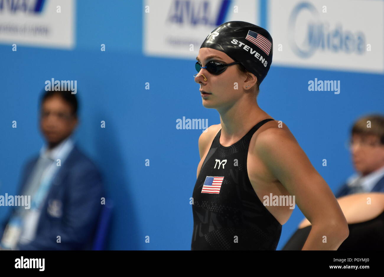 Budapest, Hungary - Jul 26, 2017. Competitive swimmer STEVENS Hannah ...