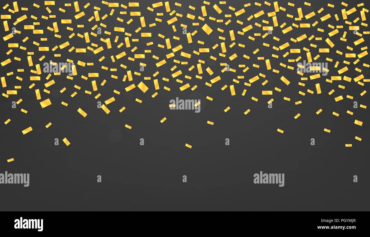 Golden confetti background, golden glitters stars. Festive holiday ...