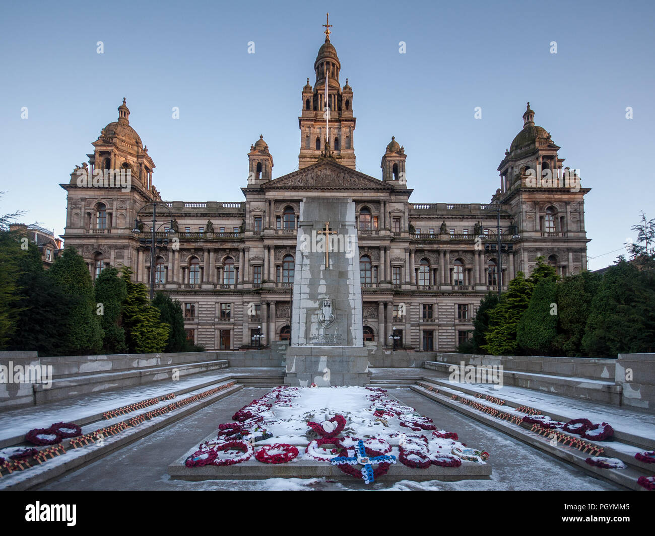 Glasgow Scotland Uk January 9 2011 Winter Snow Lies In Front Of