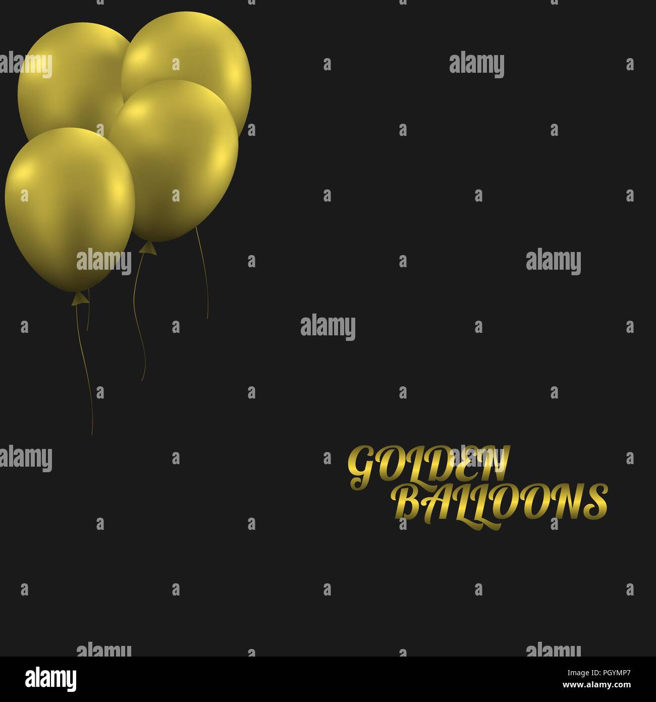 Golden balloons. Festive holiday background Vector illustration Stock ...
