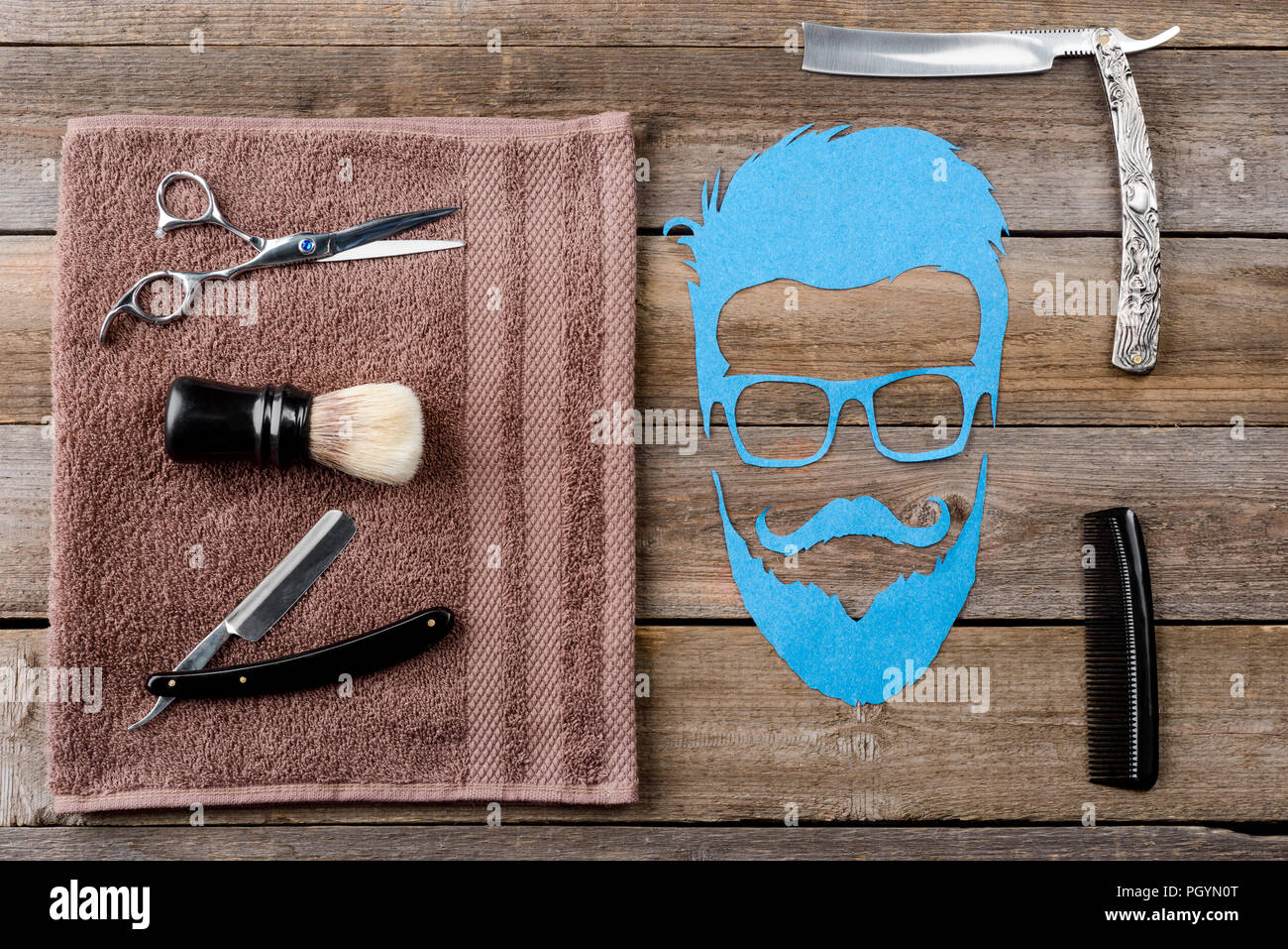 Straight razor silhouette hi-res stock photography and images - Alamy