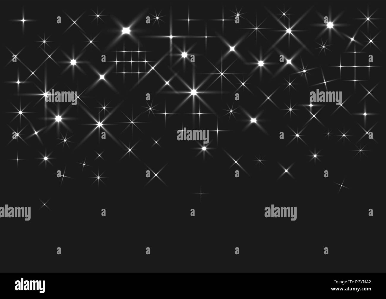 Abstract backgound of random falling silver stars. Elegant pattern for ...