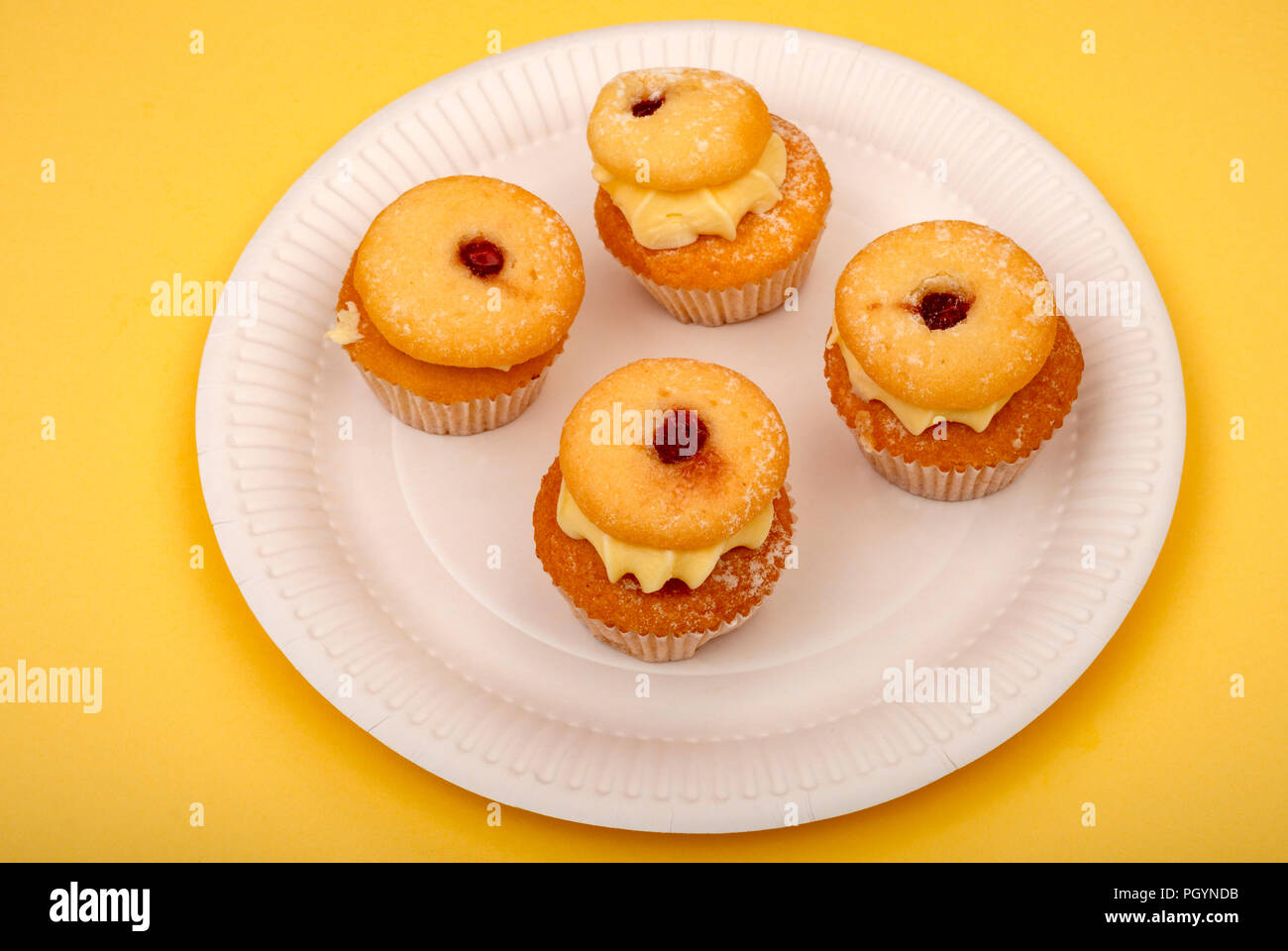 Waitrose jam and buttercream sponge tops hi-res stock photography and ...