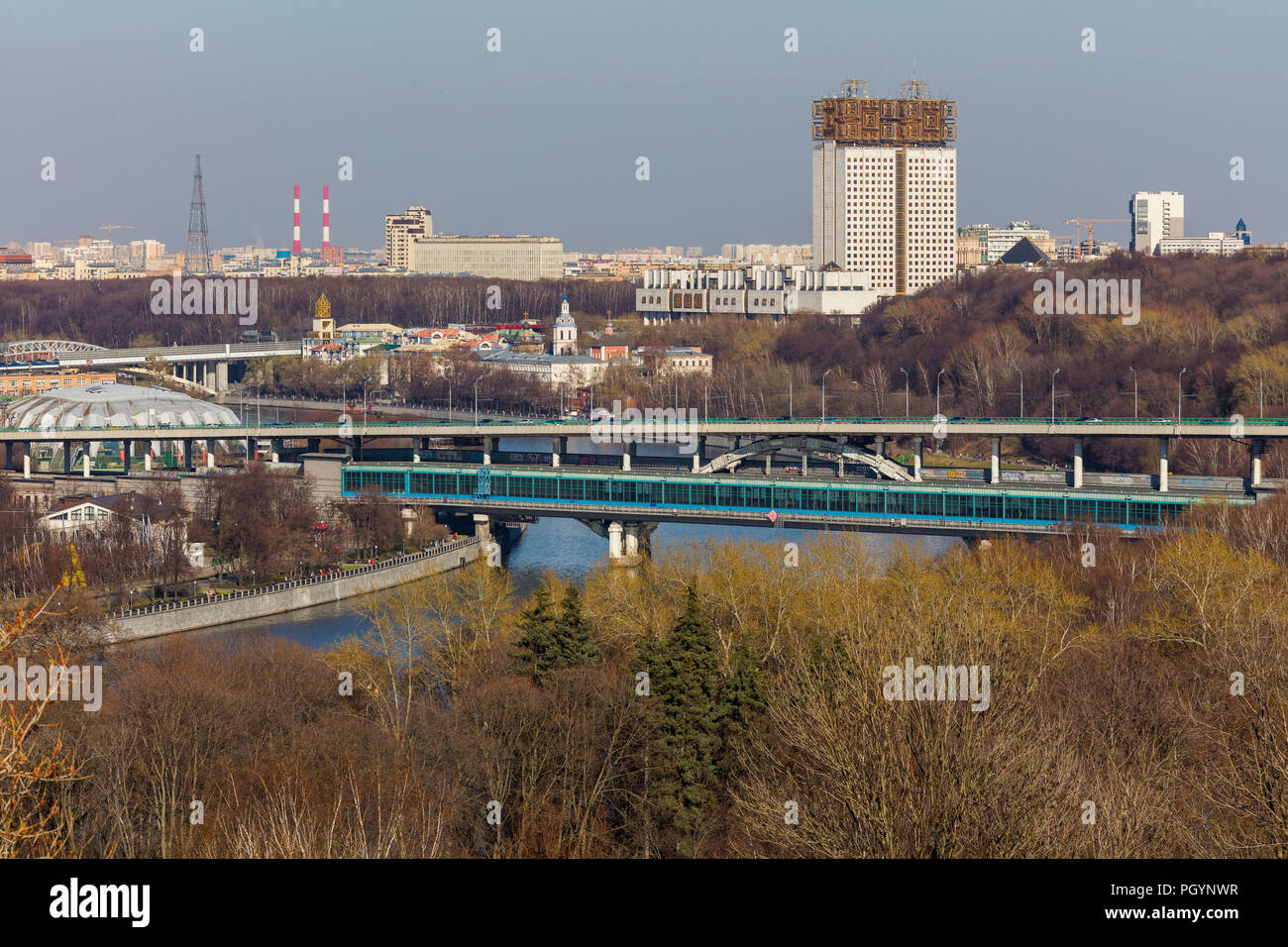 Cityscape from Sparrow Hills, Moscow, Russia Stock Photo - Alamy