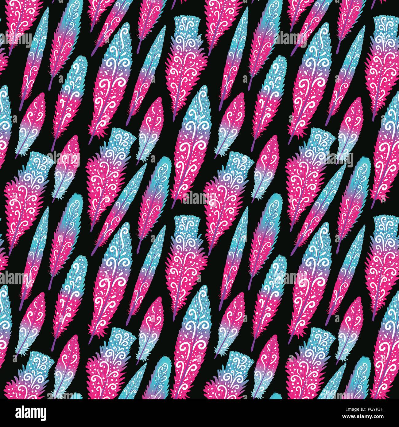 Flamingo Feather Pattern