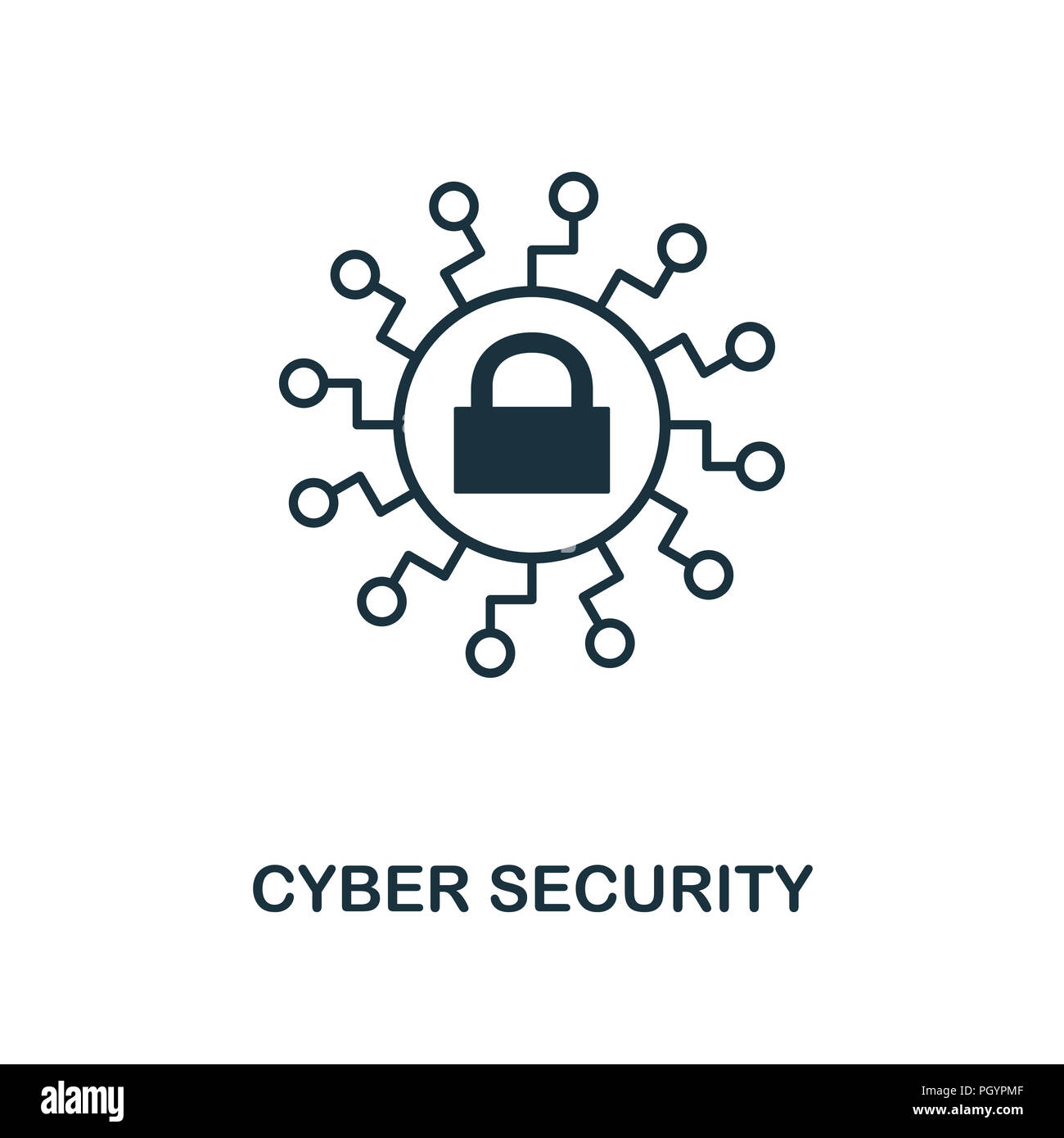 Cyber Security icon. Monochrome style design from internet security ...