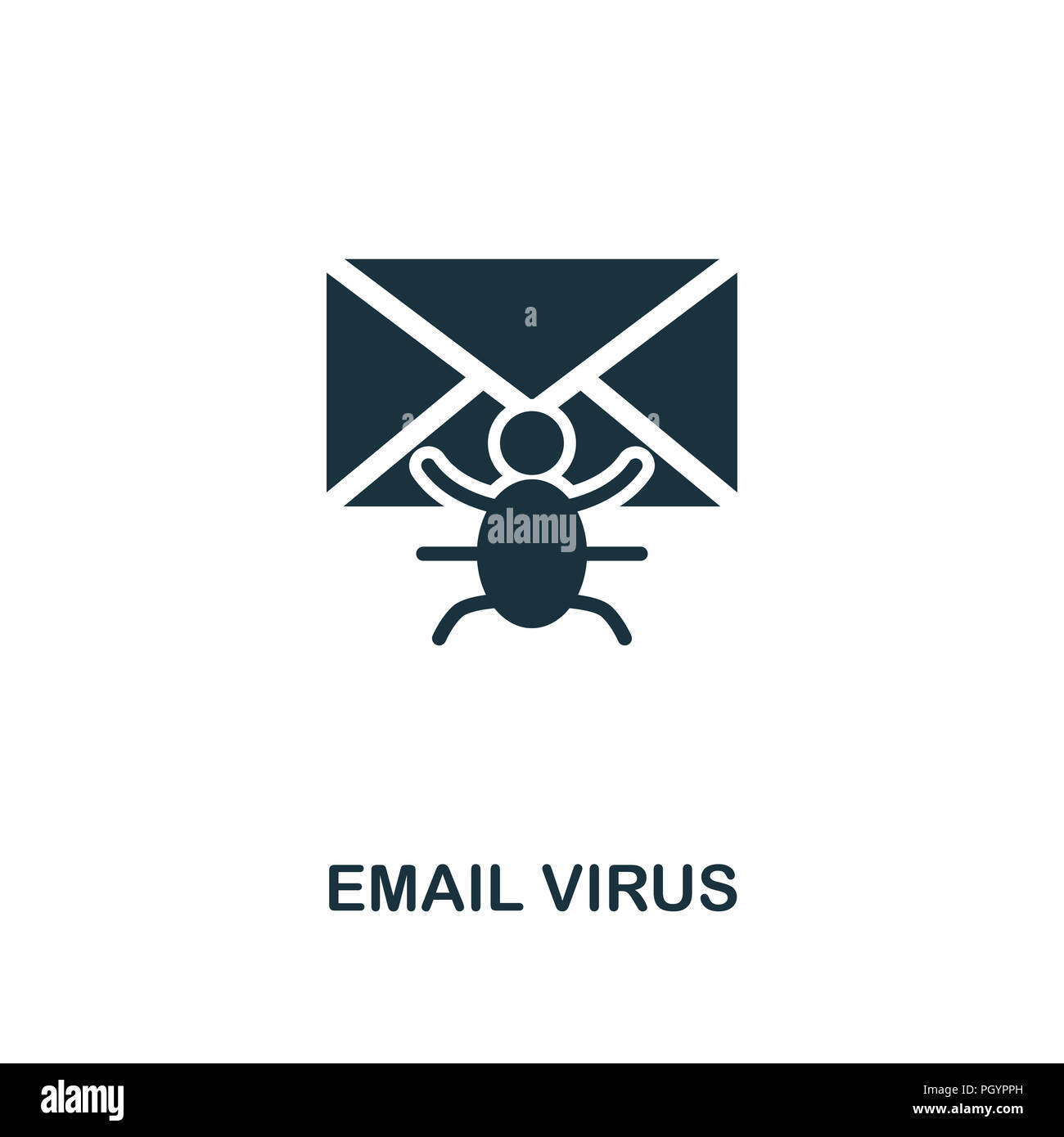 Email Virus icon. Monochrome style design from internet security ...