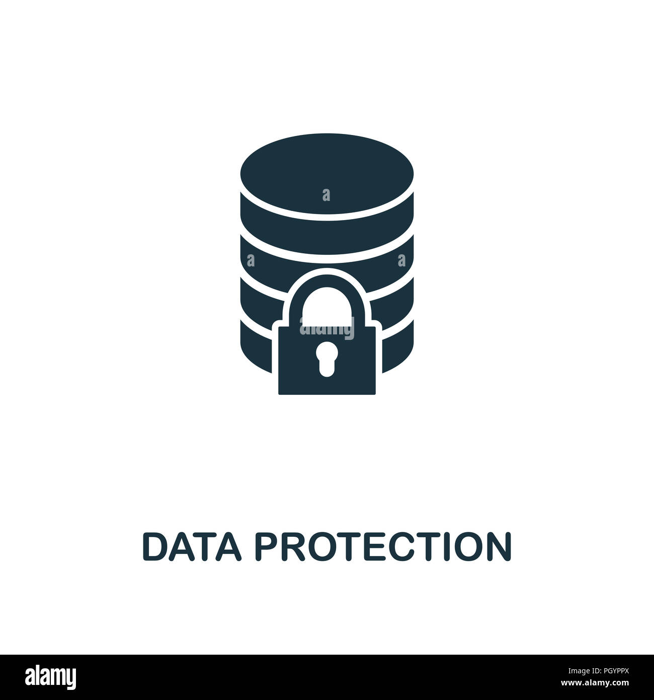 Data Protection Icon Monochrome Style Design From Internet Security Collection Ui Pixel