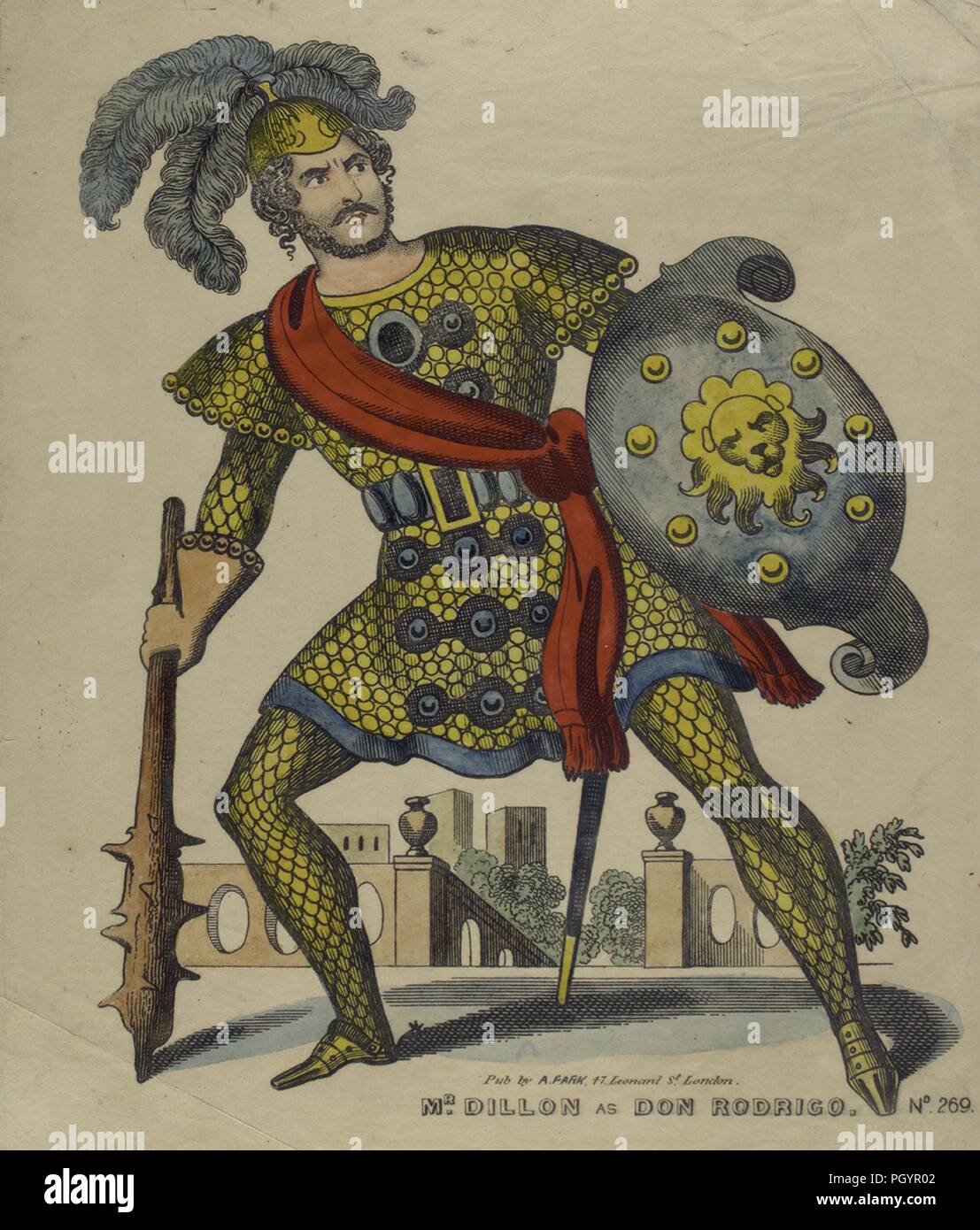 Lithograph of theatre portrait depicting the actor Mr Dillon as Don ...