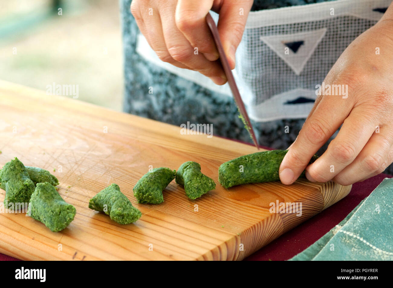 Italy, Lombardy, Carpenedolo, Preparation Traditional Dish of Gnocchi ...