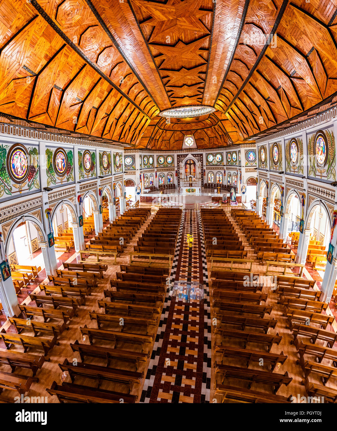 Apia, Samoa - SEPT 30 2016: Interior of the cathedral of the immaculate ...