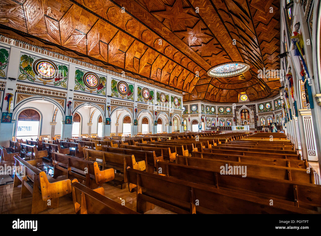 Apia, Samoa - SEPT 30 2016: Interior of the cathedral of the immaculate ...