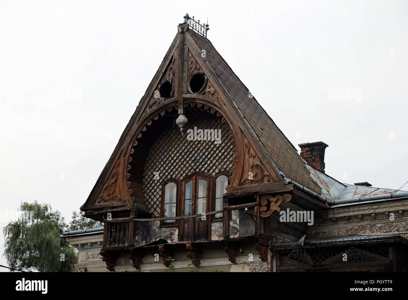 Old wooden house in the town of Buchach which was once home to a large ...
