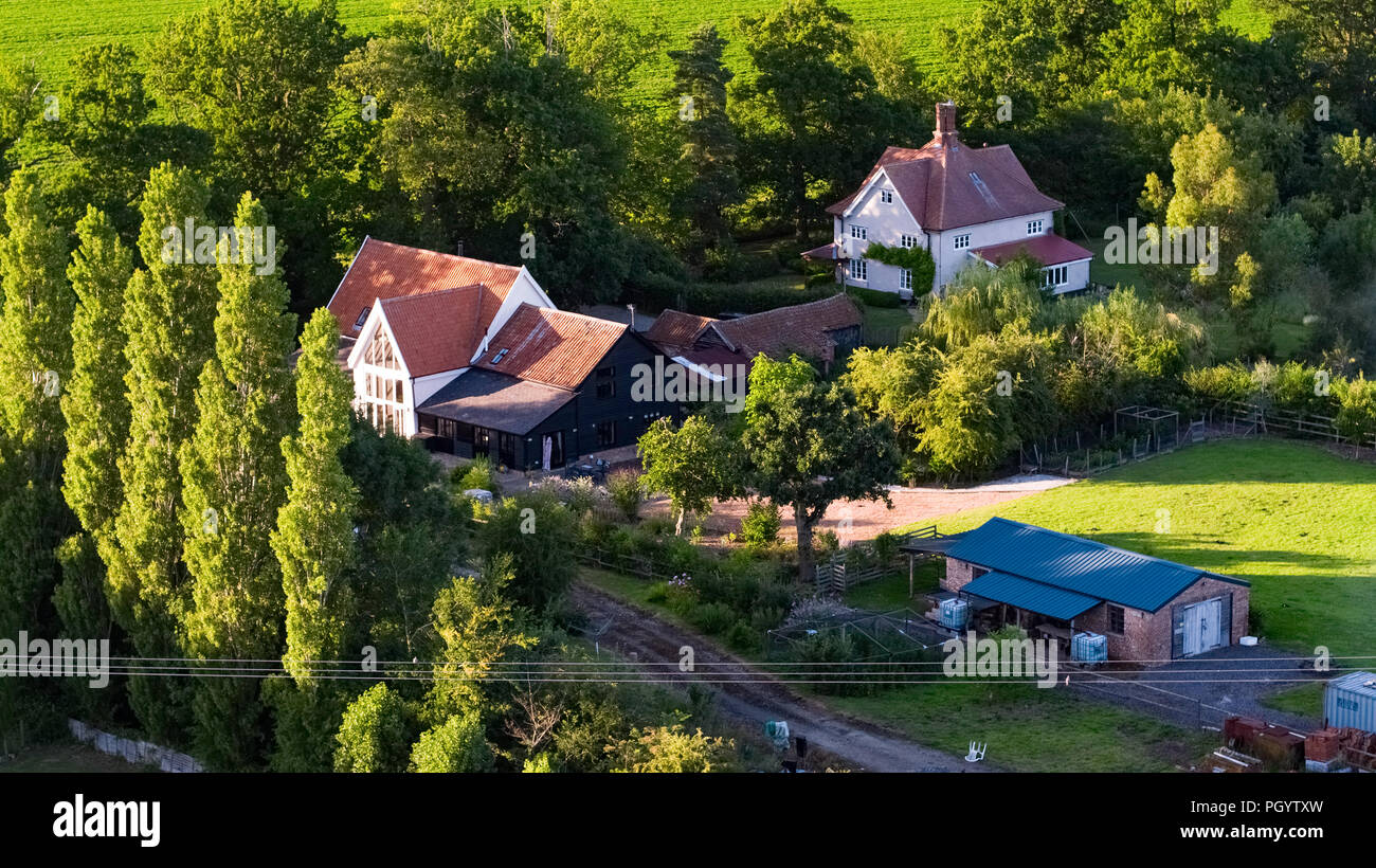 Traditonal buildings in a rural location in Brome Avenue, Eye, Suffolk ...