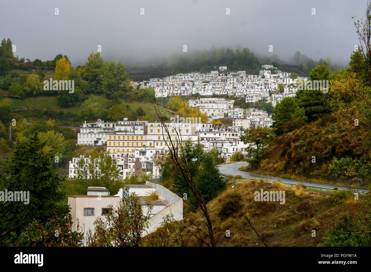 The village of Trevelez near Granada Spain, famous for its ham Stock ...